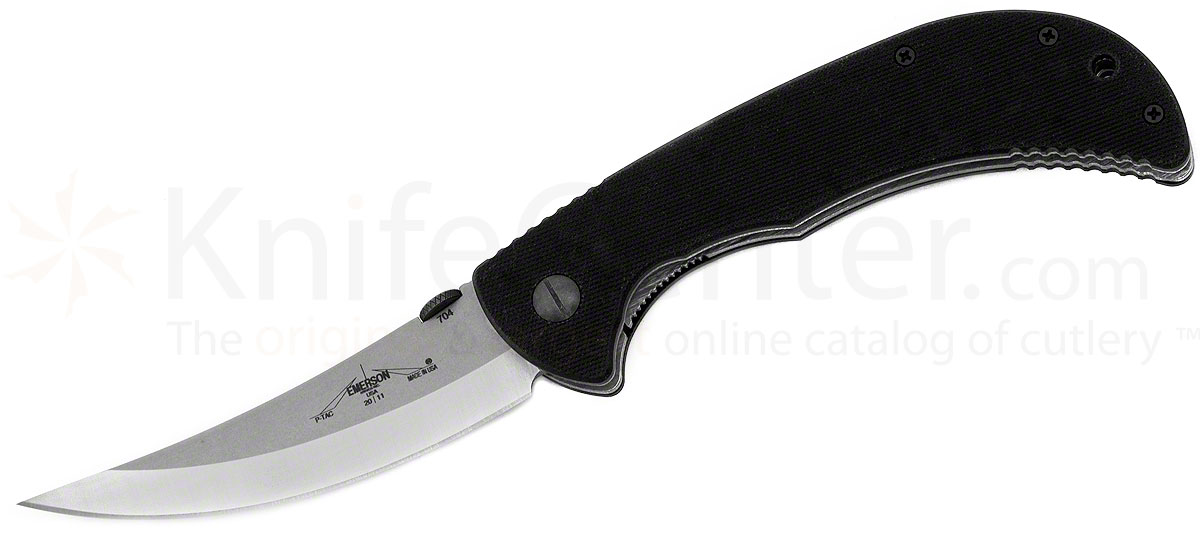 Emerson Persian Tactical Folding Knife 4.1" Plain Blade, Black G10 ...