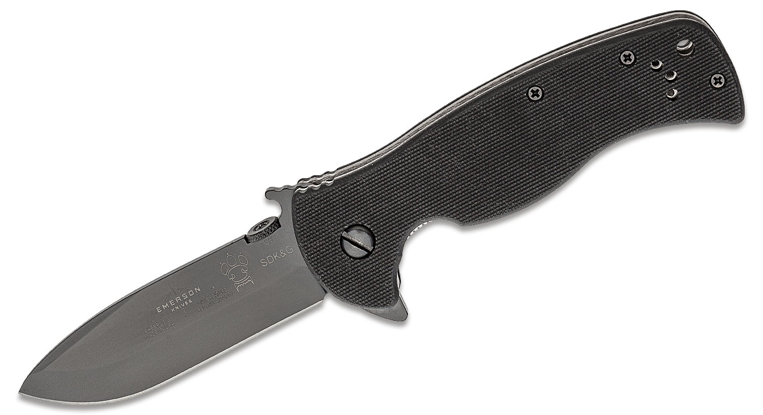 Emerson Sheepdog Rangemaster Spear Point Flipper 3.5" Black Plain Blade ...