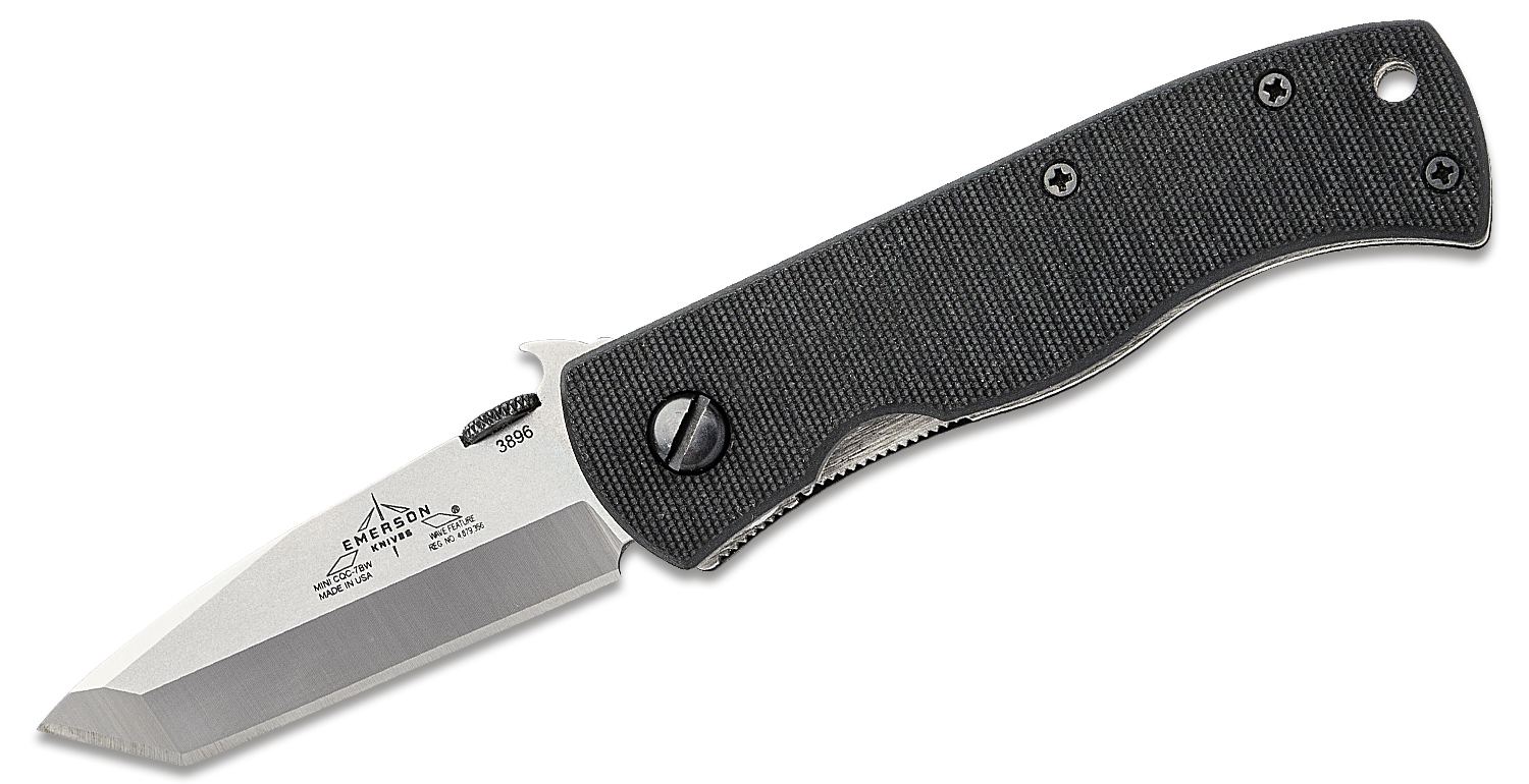 Emerson Mini CQC-7BW-SF Folding Knife 2.9" Stonewashed Tanto Plain ...