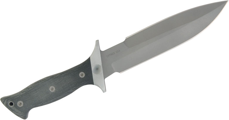 Entrek Merc Combat Knife Fixed 6-1/2" Bead Blast Double Edge Blade ...