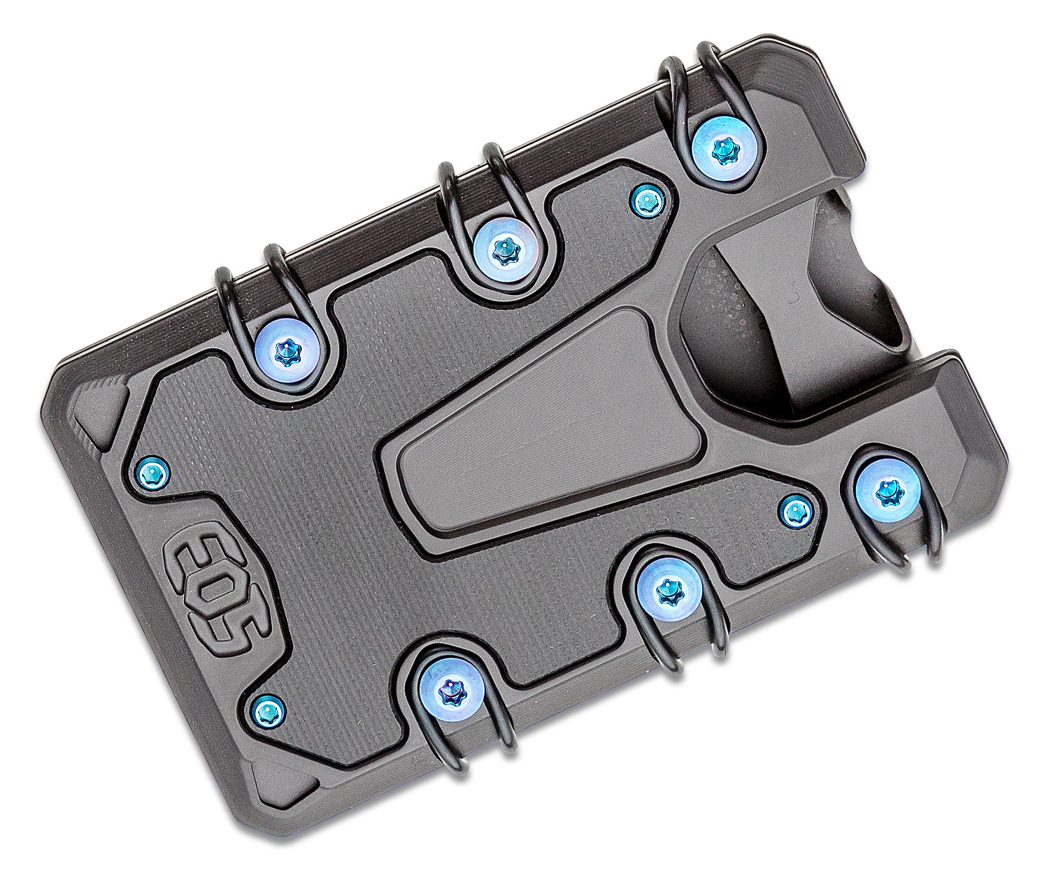 EOS Titanium 3.0 Wallet, Black with Black G10 Inlays, Blue Hardware ...