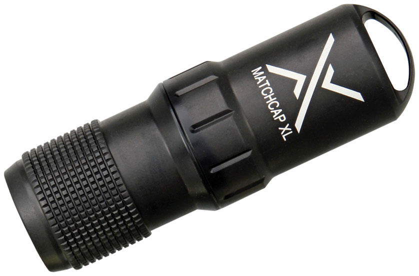 Exotac MATCHCAP XL Survival Matchcase and Striker, Waterproof, Black ...