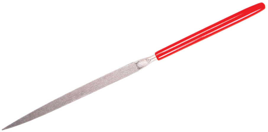 EZE-LAP 605F Fine 600 Grit Needle File, Flat Warding, Red Handle ...