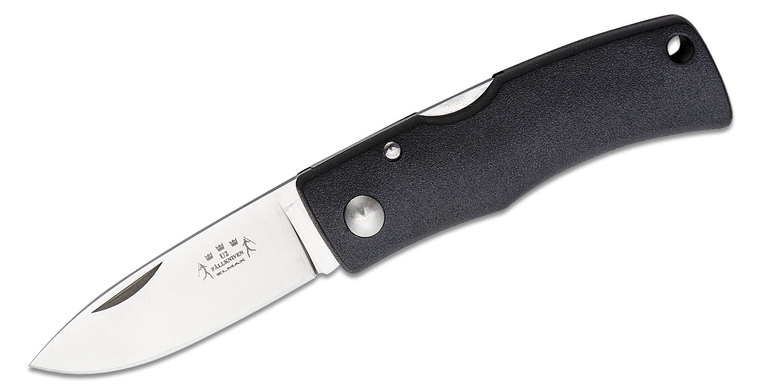 Fallkniven U2 Folding Knife 2.5" Elmax Satin Blade, Black Grilon ...