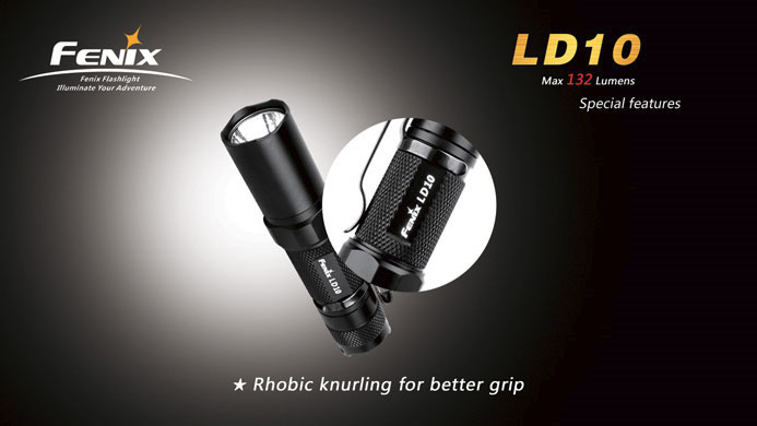 Fenix LD10 (R4) Variable Output LED Flashlight, Strobing, 132 Max ...