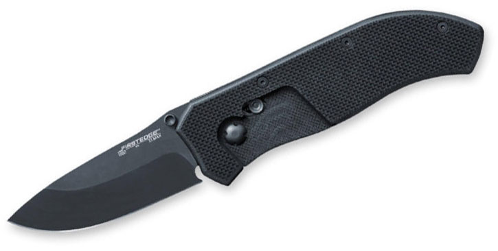 FirstEdge TrackLock Tactical Hunter Folding Knife 3.2" Black Elmax Drop ...