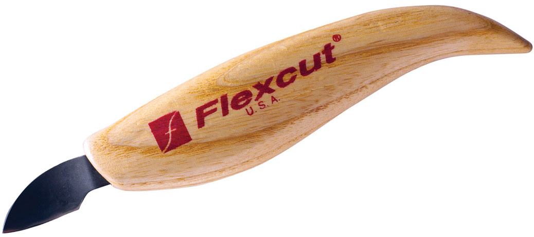 Flexcut Right-Handed Hook Knife 1.125" Carbon Steel Blade, Ash Wood ...