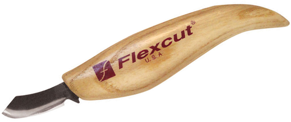 Flexcut Upsweep Knife 1.375" Carbon Steel Blade, Ash Wood Handles ...