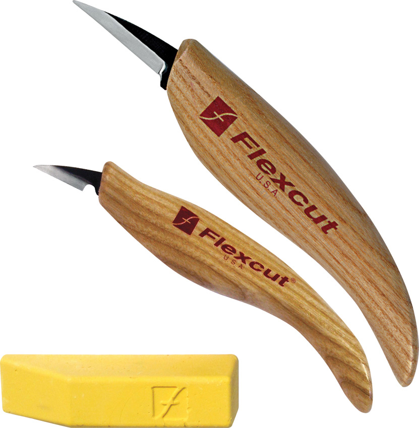 Flexcut 2-Piece Whittler's Kit 2 Different Style Blades w/ Polishing ...