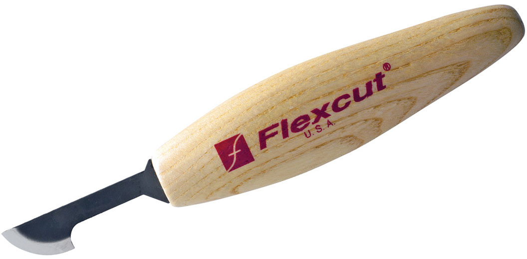 Flexcut Hooked Skew Knife 1.875" Carbon Steel Blade, Ash Wood Handles ...