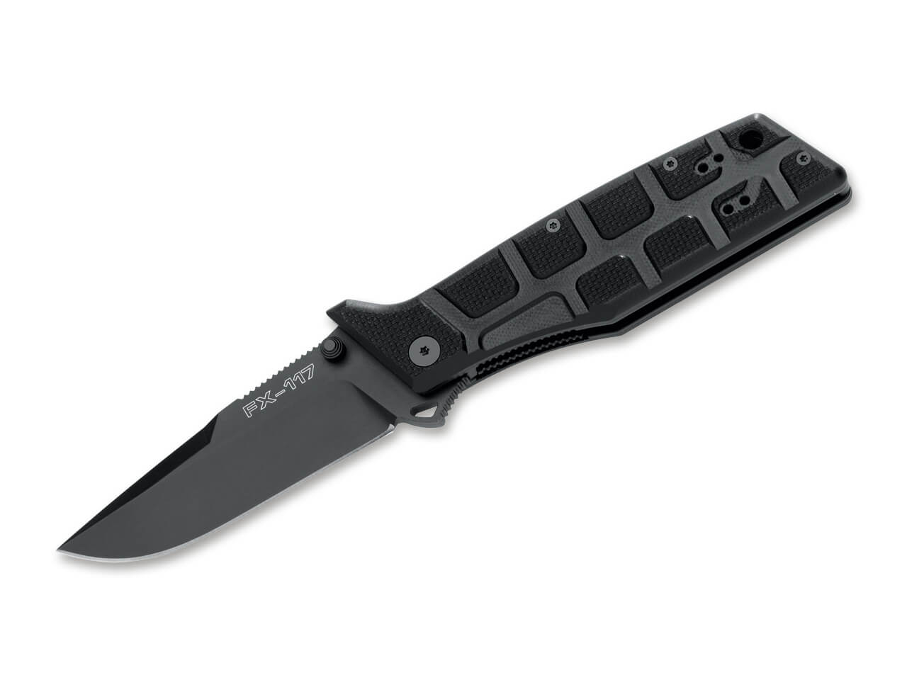 Fox 117 T NERO Nighthawk Flipper Knife 3.74" N690Co Black Idroglider ...