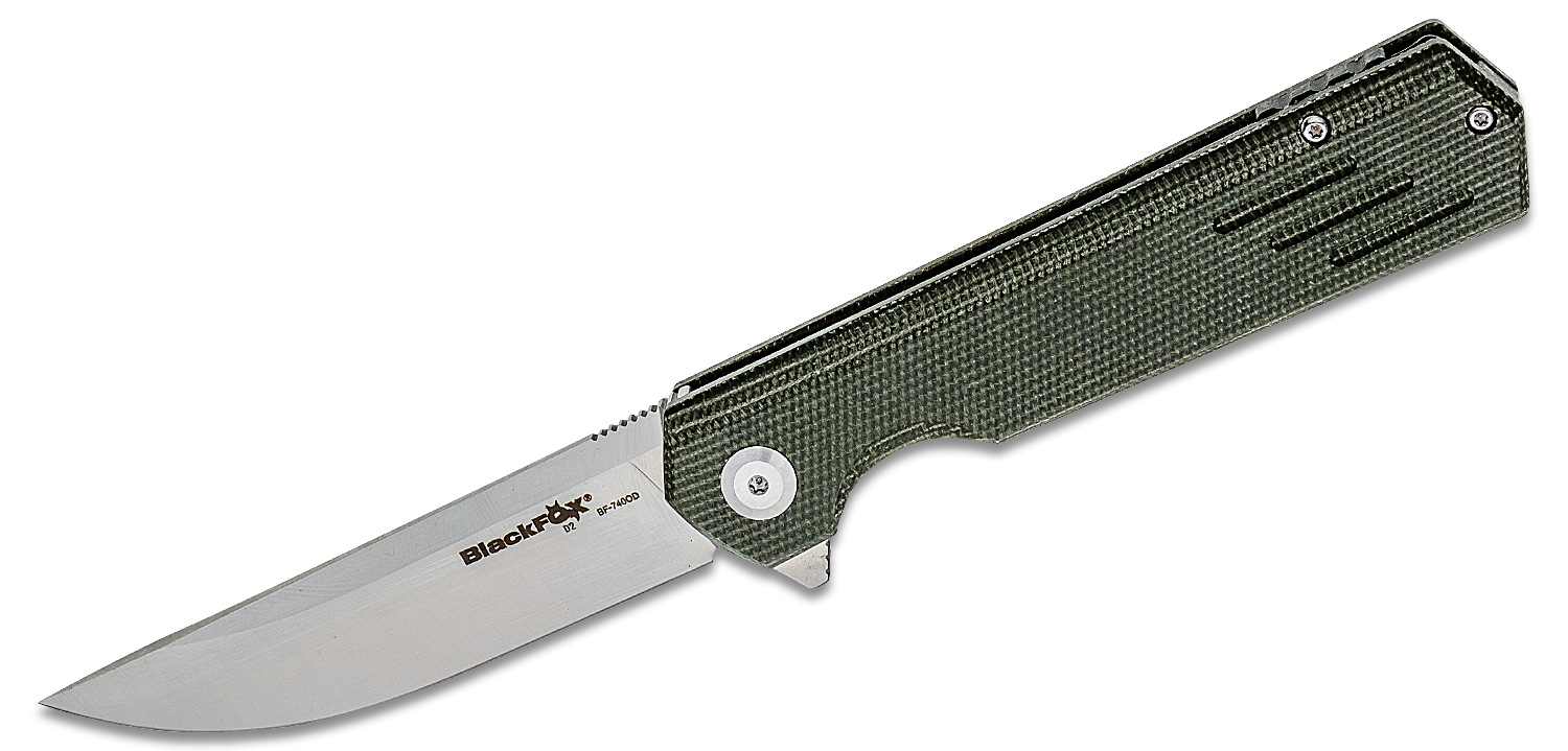 Fox BlackFox BF-740OD Revolver Flipper Knife 3.625" D2 Satin Plain ...