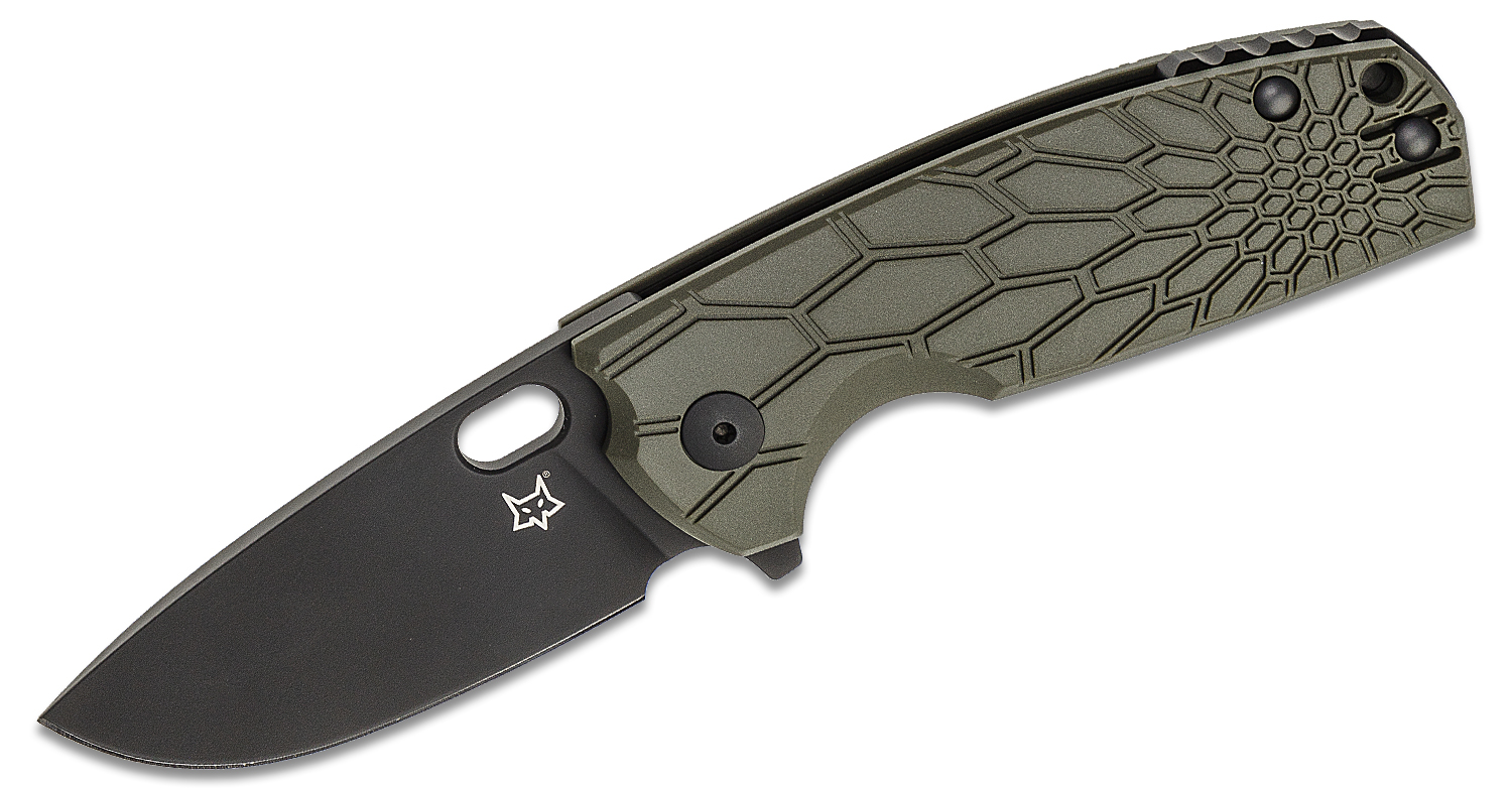 Fox FX-604 OD Jesper Voxnaes Core Flipper Knife 3.15" N690 Black Plain ...