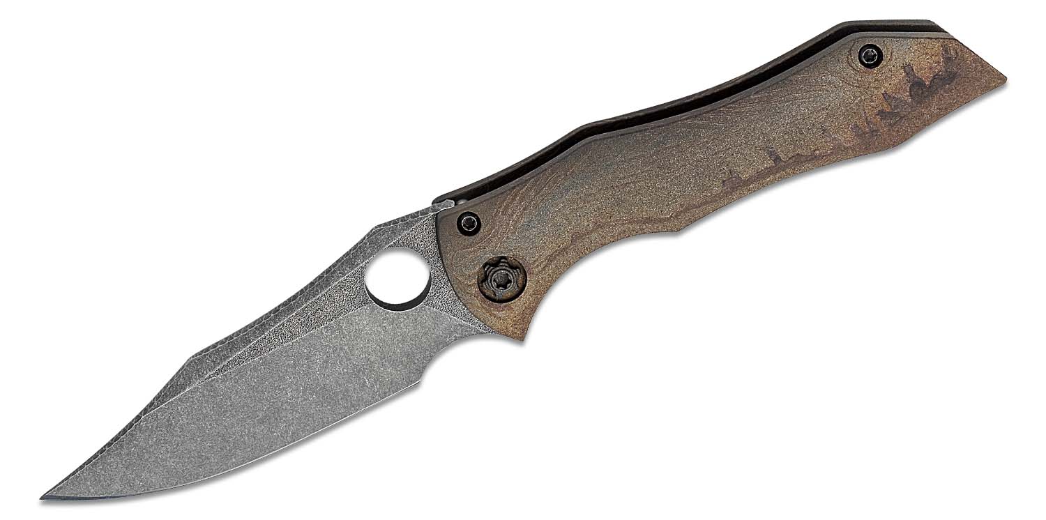 Gavko Knives Michal Gavac Custom Shrunk Spydie Tiger Folding Knife 3.75 ...