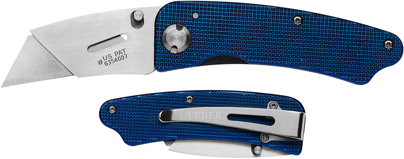 Gerber Edge Utility Folding Knife 1.1" Replaceable Blade, Blue Aluminum ...