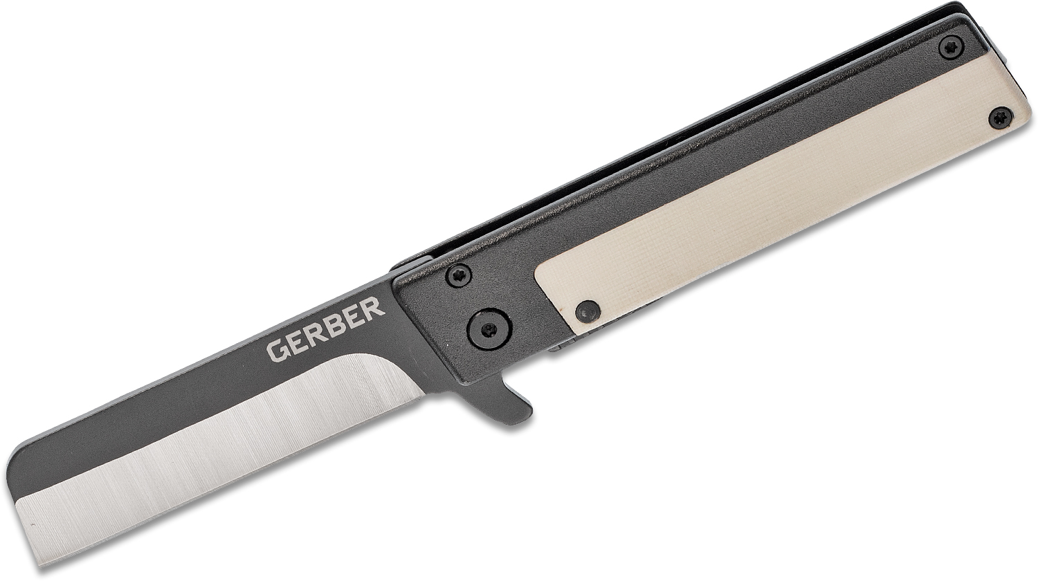 Gerber Quadrant Flipper Knife 2.75" Two-Tone Sheepsfoot Blade, Black ...