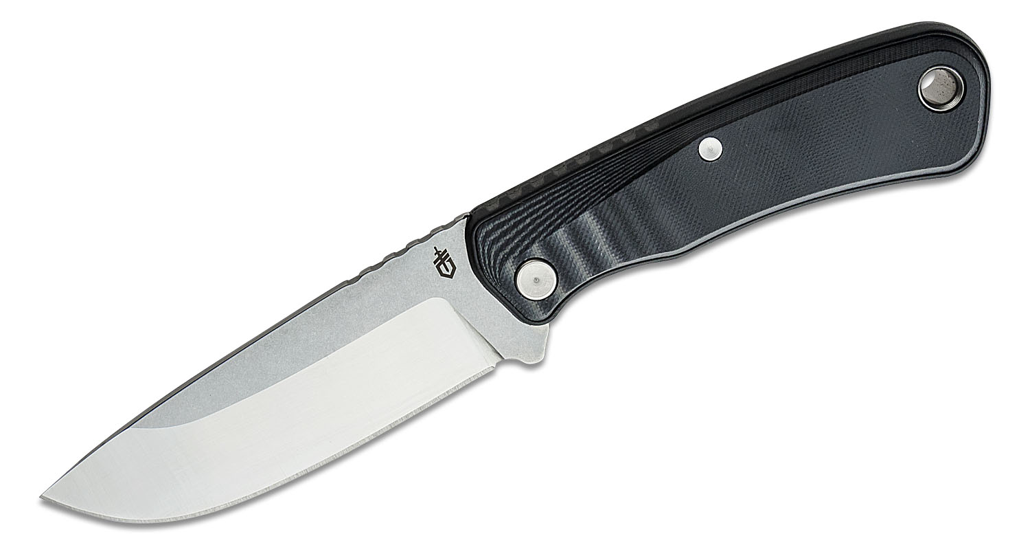 Gerber Downwind Drop Point Fixed Blade Knife 4.25" Stonewashed, Black ...