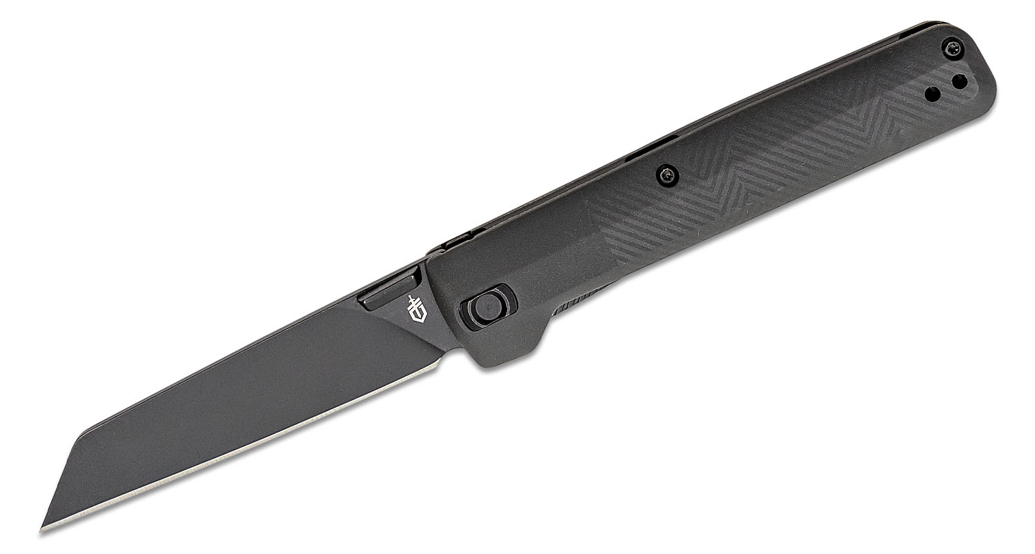 Gerber Pledge Folding Knife 3.7" 7Cr17MoV Black Wharncliffe Blade, Omni ...