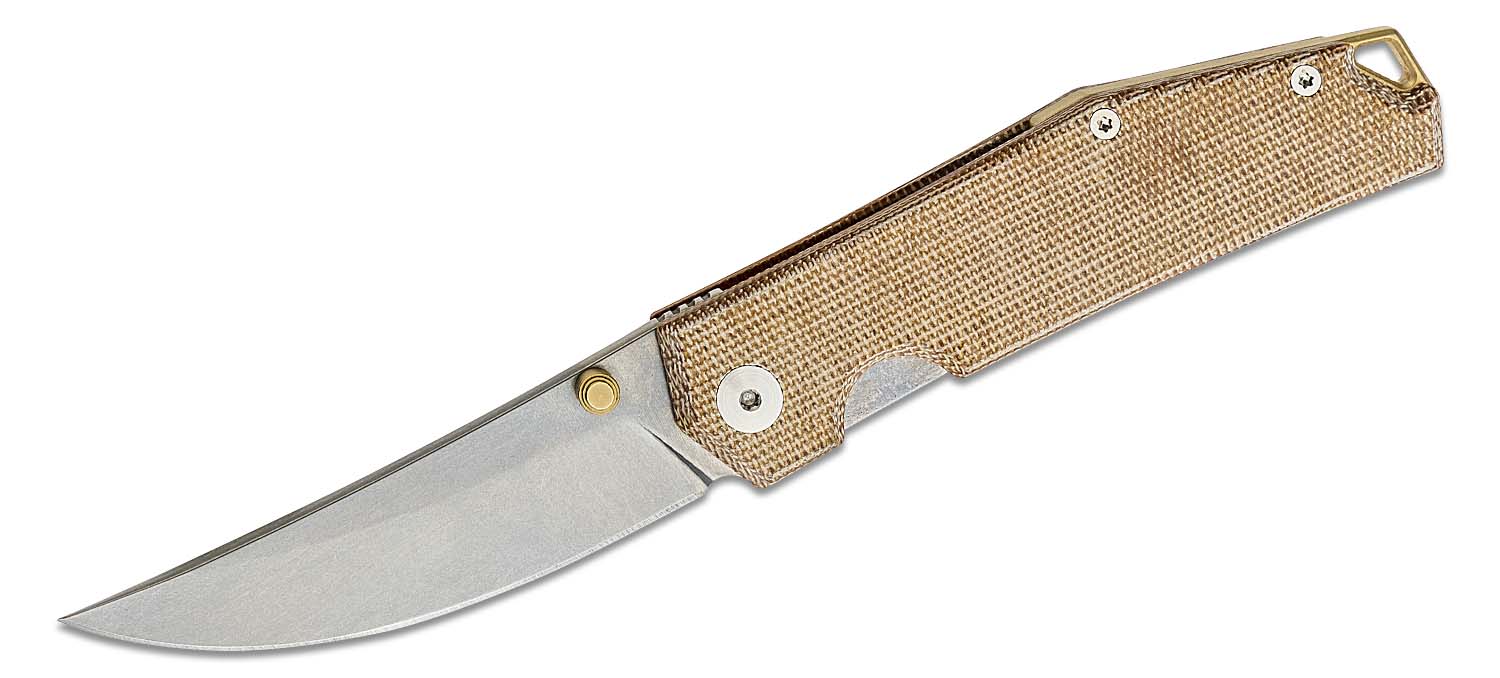GiantMouse ACE Clyde Folding Knife 3" Elmax Stonewashed Blade, Natural ...