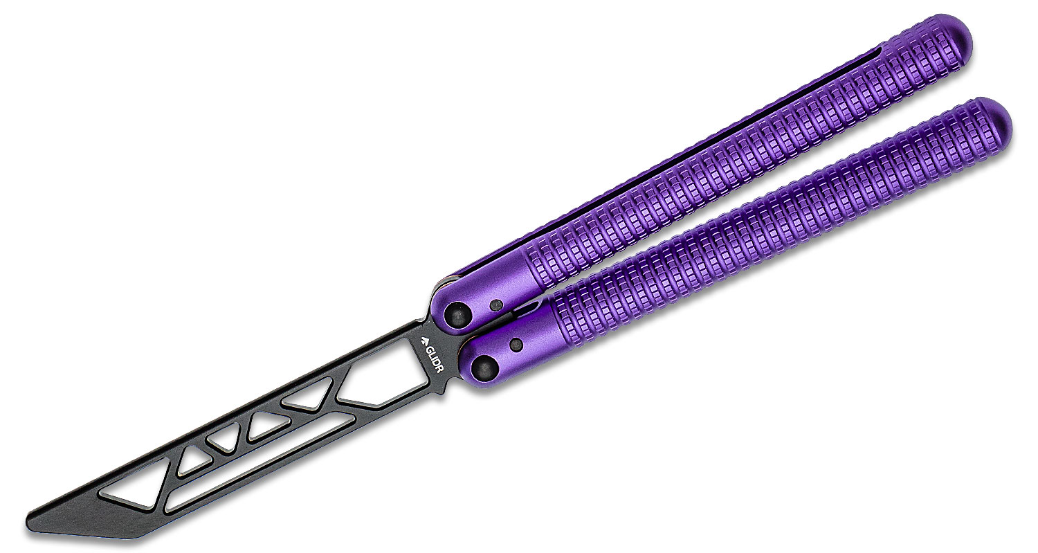 Glidr Sahara Dragon Purple Balisong Butterfly Trainer 4.84" Unsharpened ...