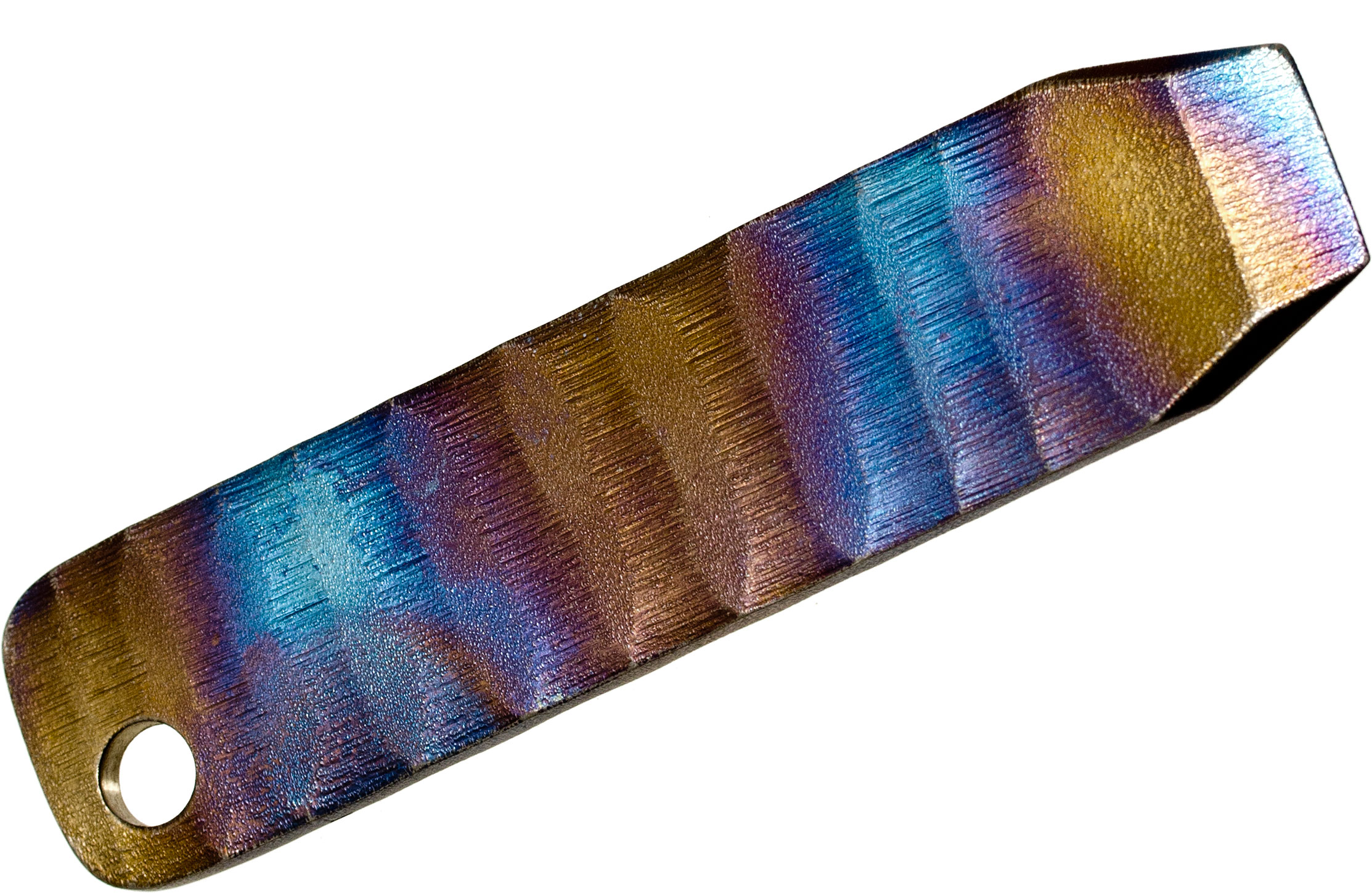 Anthony Griffin Custom Mini Pry Bar, 3.375" Milled Flamed Titanium ...