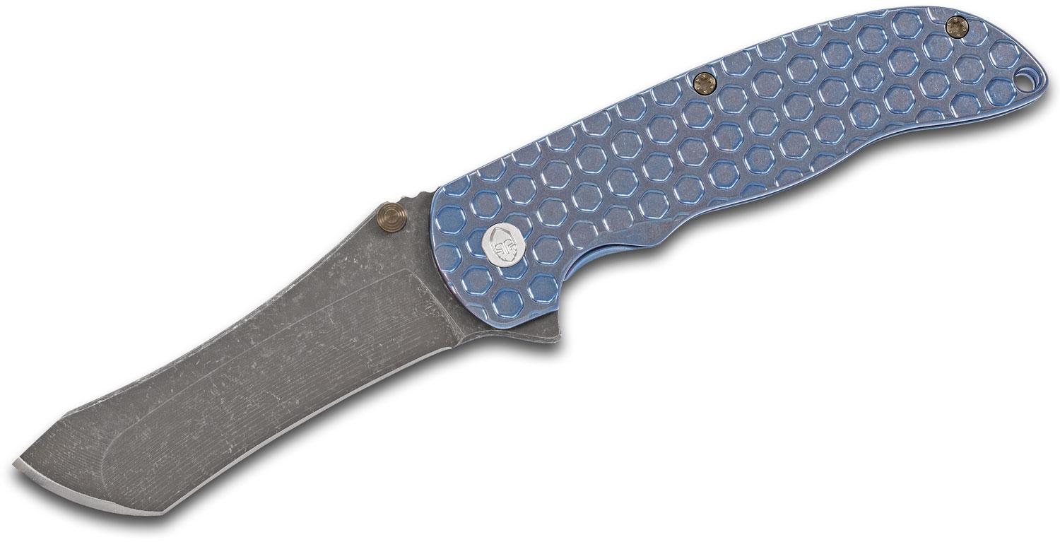 Grimsmo Knives Custom Norseman #1134 Flipper Knife 3.7" RWL-34 Acid ...