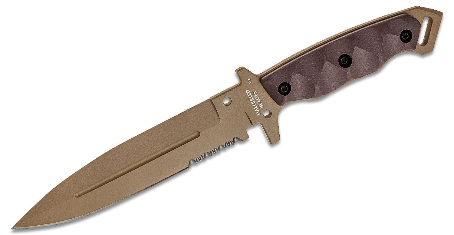 Halfbreed Blades Medium Infantry Fixed Blade Knife 6.49" D2 Dark Earth ...