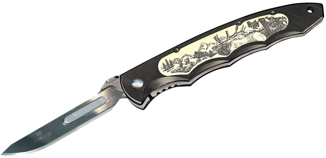 Havalon Piranta-Elk Skinning Knife w/ Sheath, #60XT Replaceable Blades ...