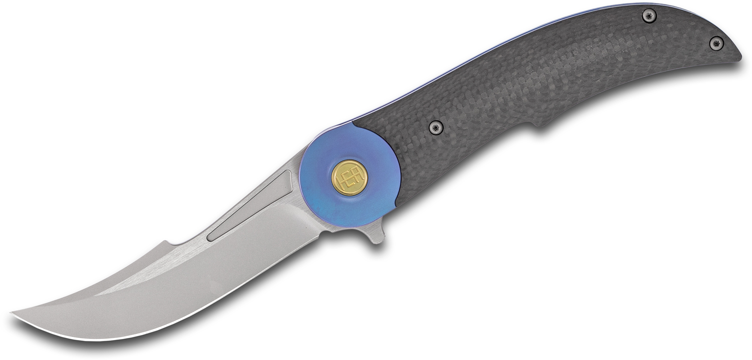 HEAdesigns Equilibrium V2 Flipper Knife 3.5" M390 Two-Tone Blade, Blue ...