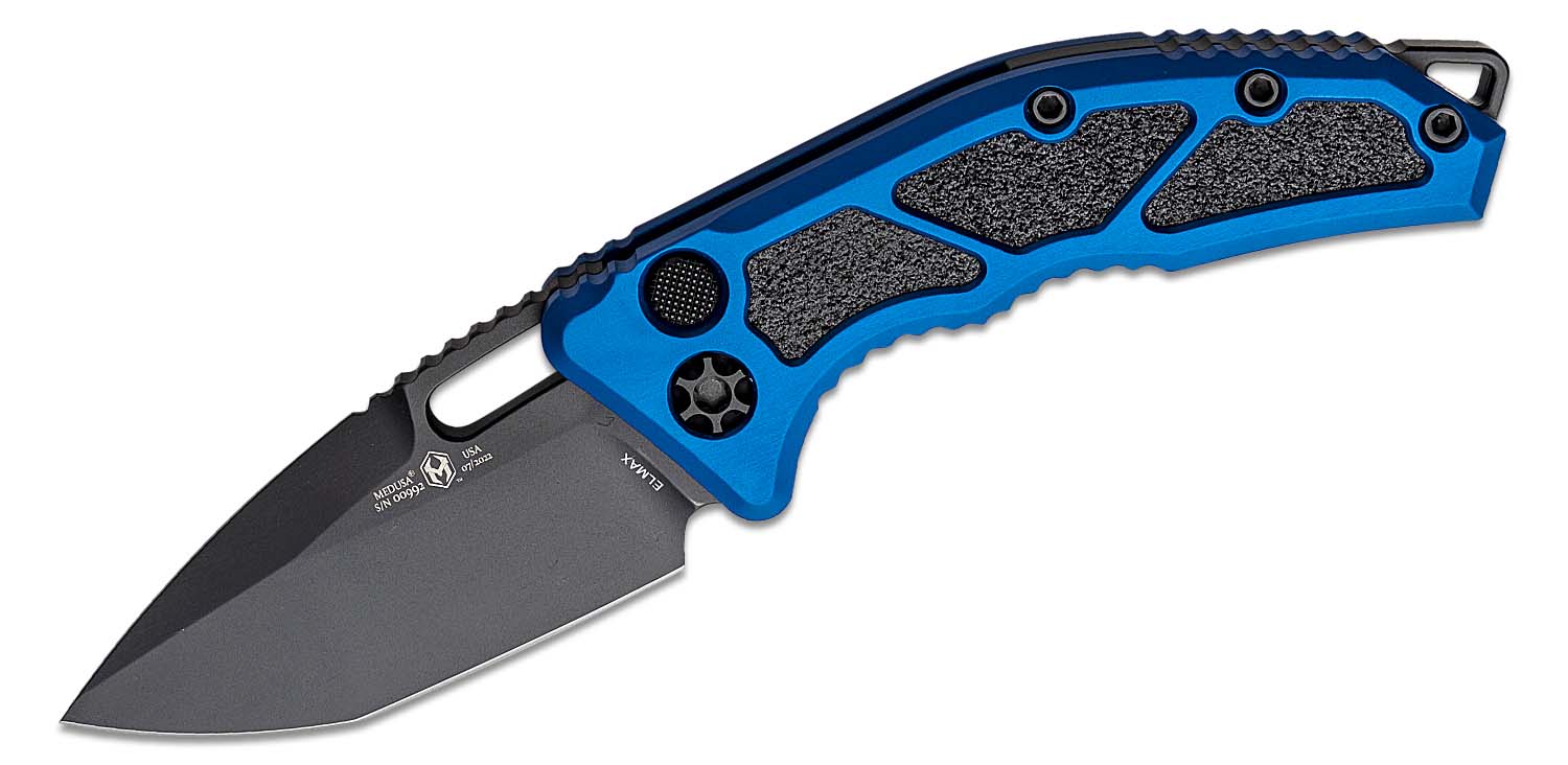 Heretic Knives Medusa AUTO Folding Knife 3.05" Elmax Black Tanto Blade ...