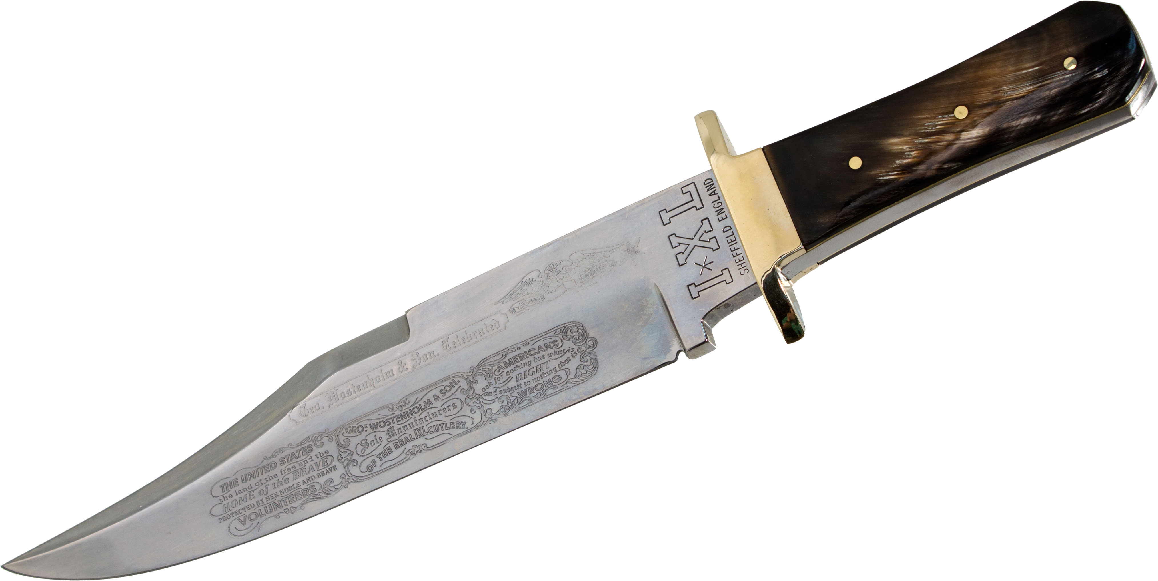 IXL Wostenholm Classic US Home of the Brave Bowie 10" Etched Blade ...