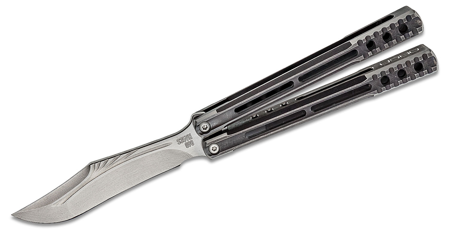 JK Designs Custom Orca #090 Butterfly Knife 4.5" S35VN Low Polished Art ...