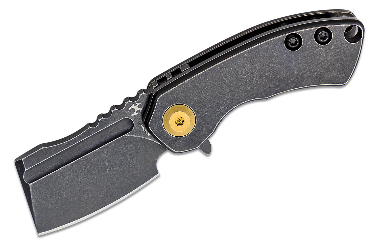 Kansept Knives Mini Korvid Flipper Knife 1.45" S35VN Black Cleaver ...