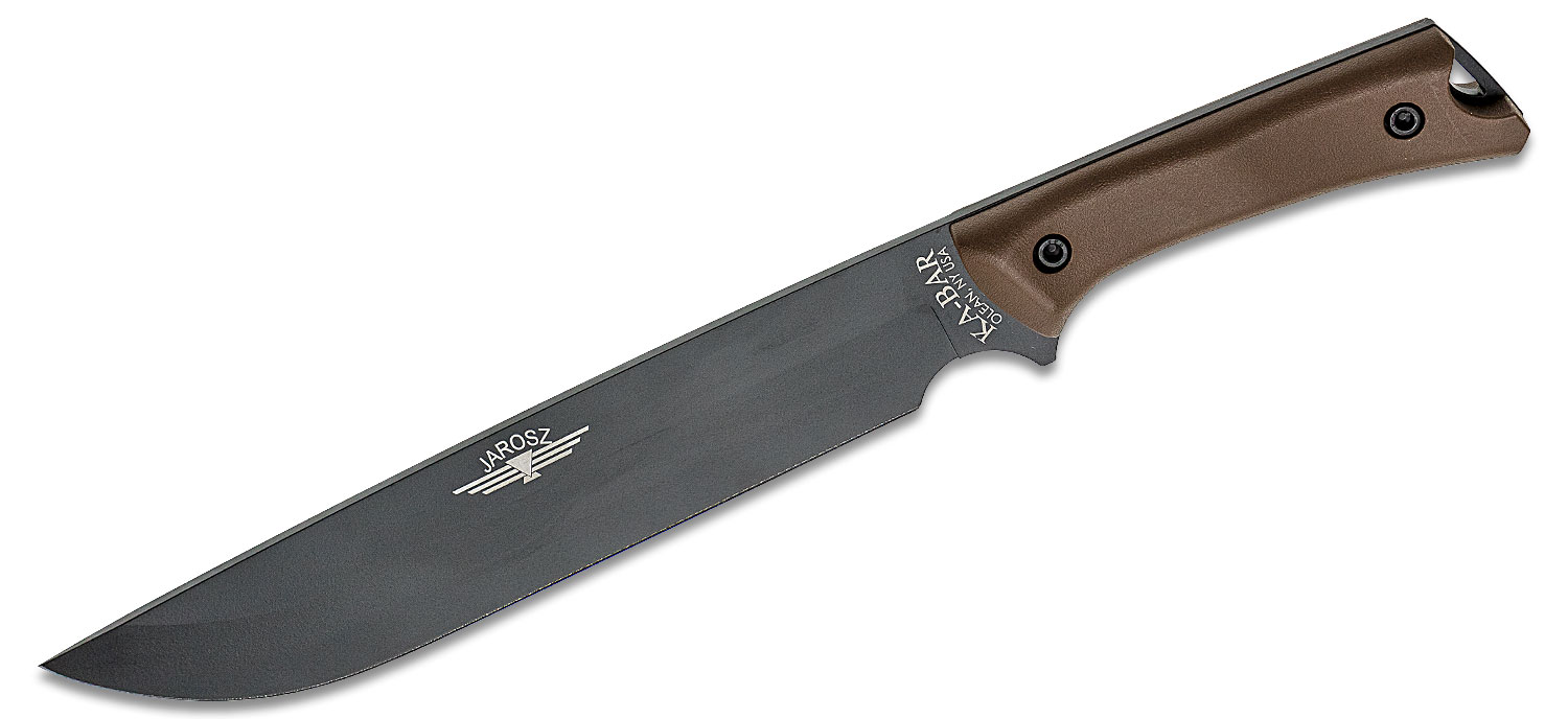 KA-BAR Jarosz 7507 Choppa Fixed 9.875" 1095 Carbon Blade, Brown ...