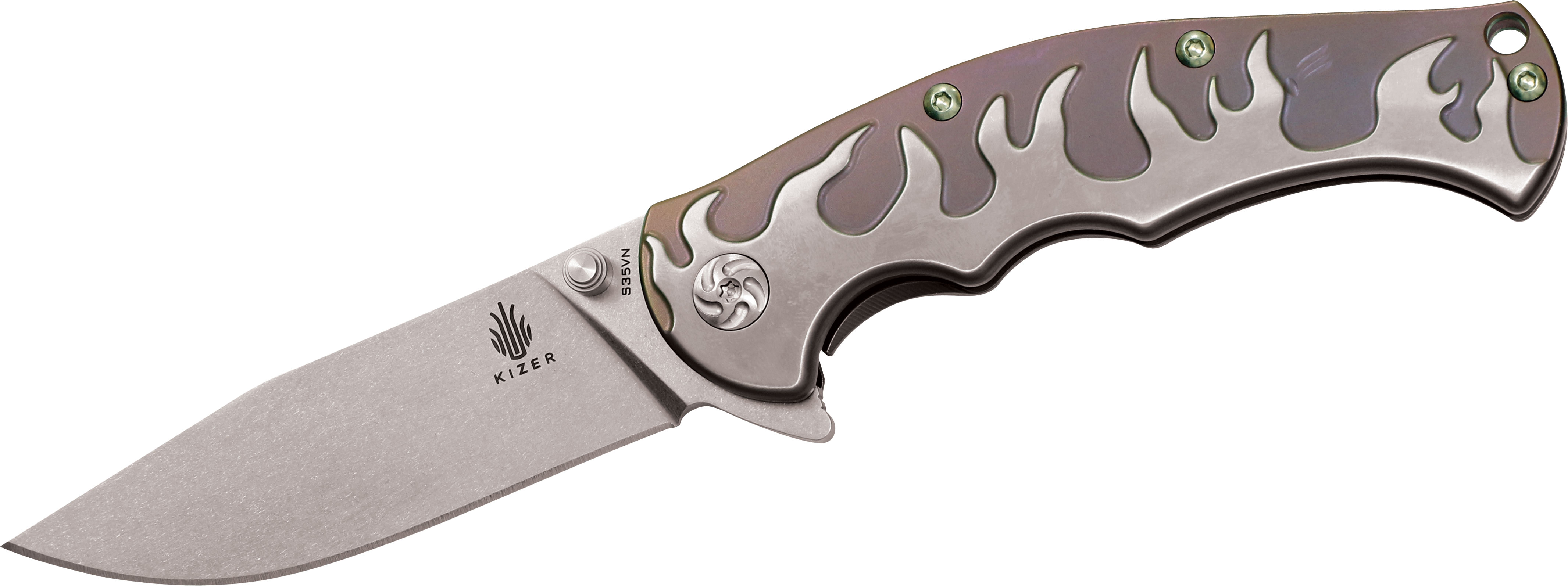 Kizer Cutlery Ki4447 Luminare Sunfire Flipper 3.68" S35VN Stonewashed ...