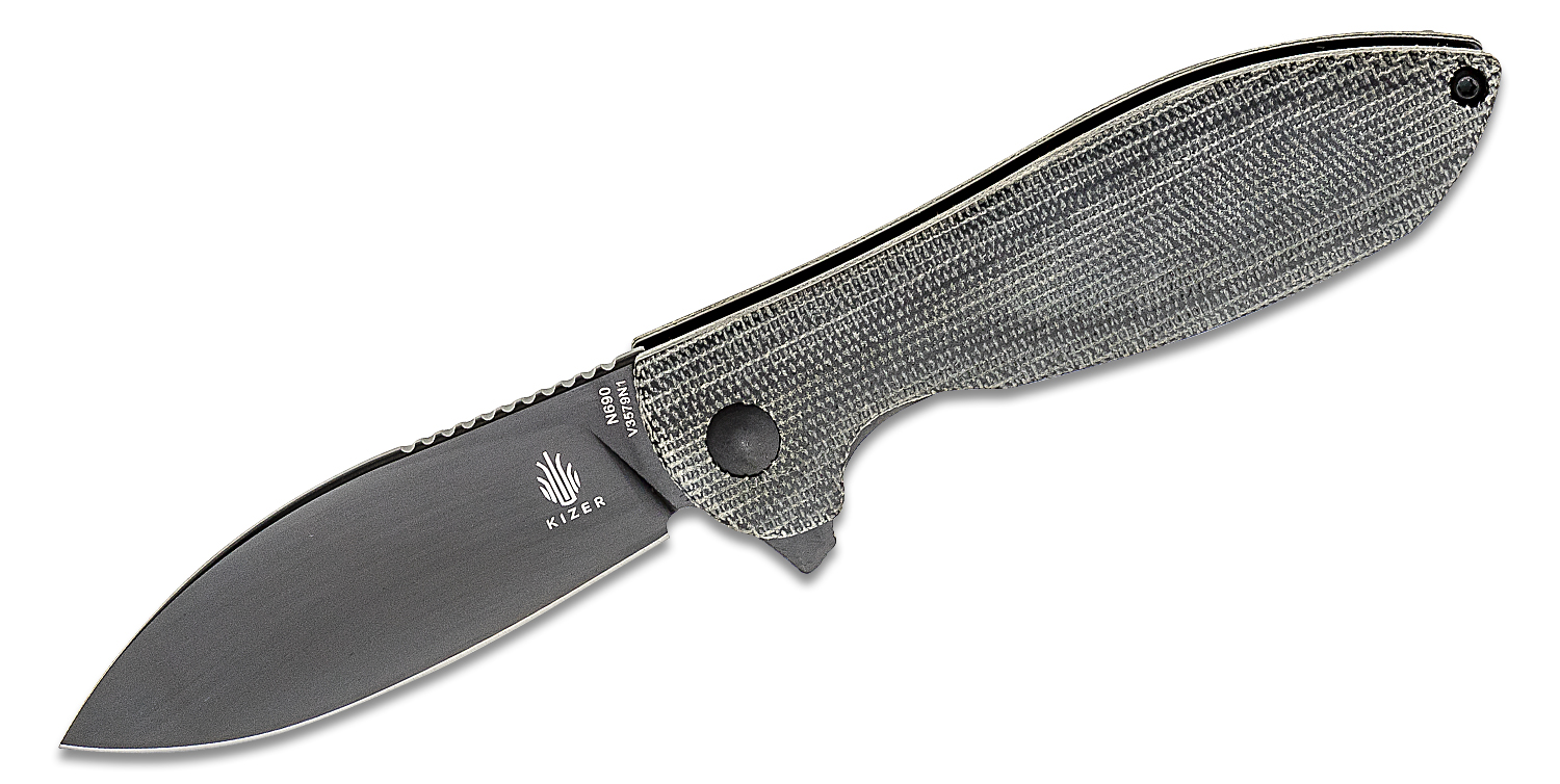 Kizer Cutlery Vanguard Azo Infinity Flipper Knife 2.875" N690 Black ...