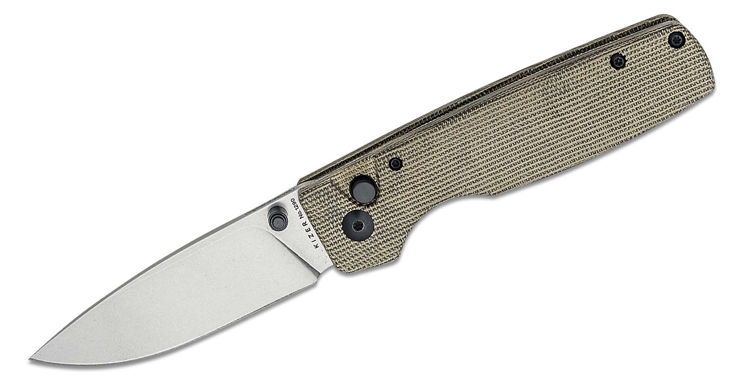 Kizer Cutlery Vanguard Original(XL) Button Lock Folding Knife 3.25 ...