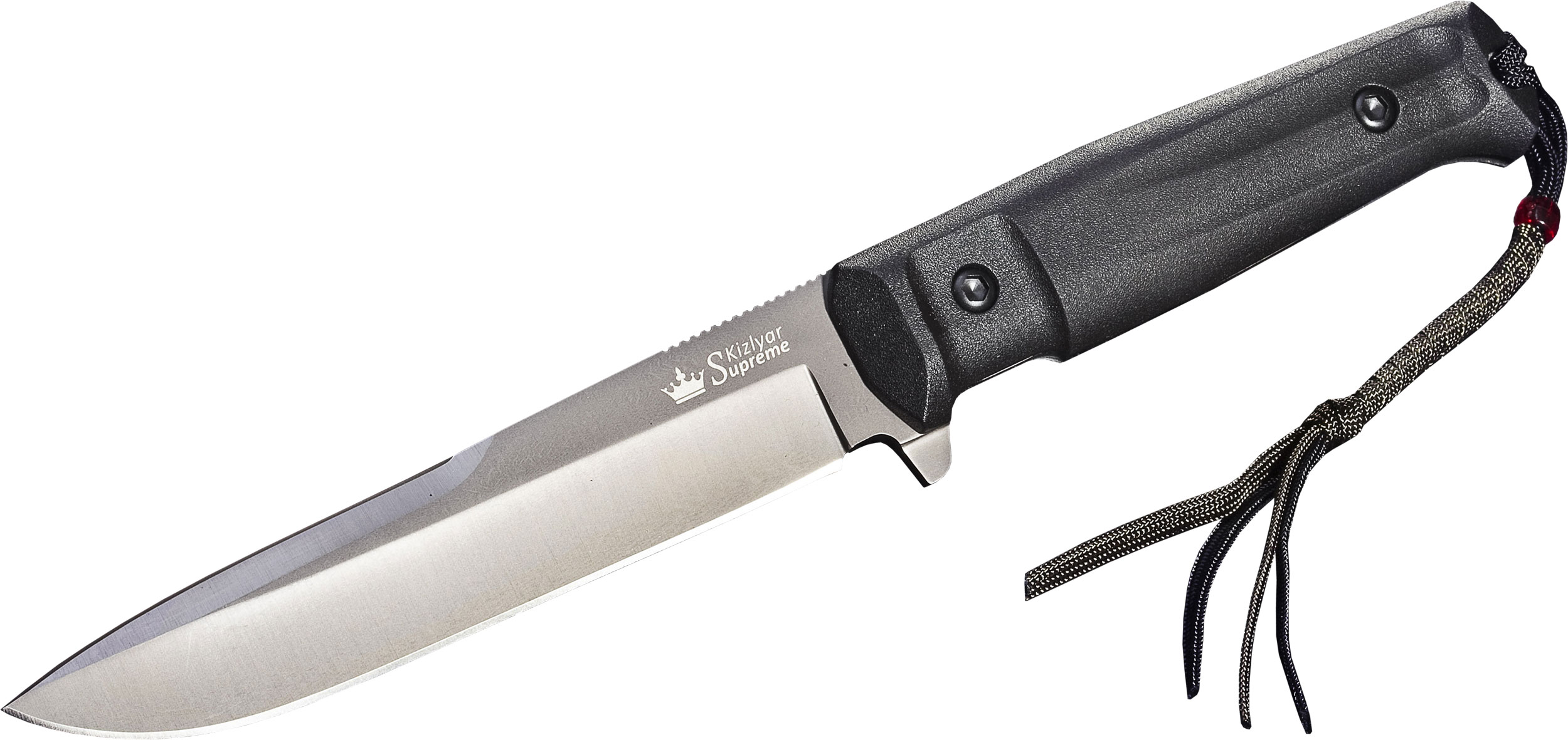 Kizlyar Supreme Alpha D2 Fixed 6" Black Titanium Plain Blade, Kraton ...