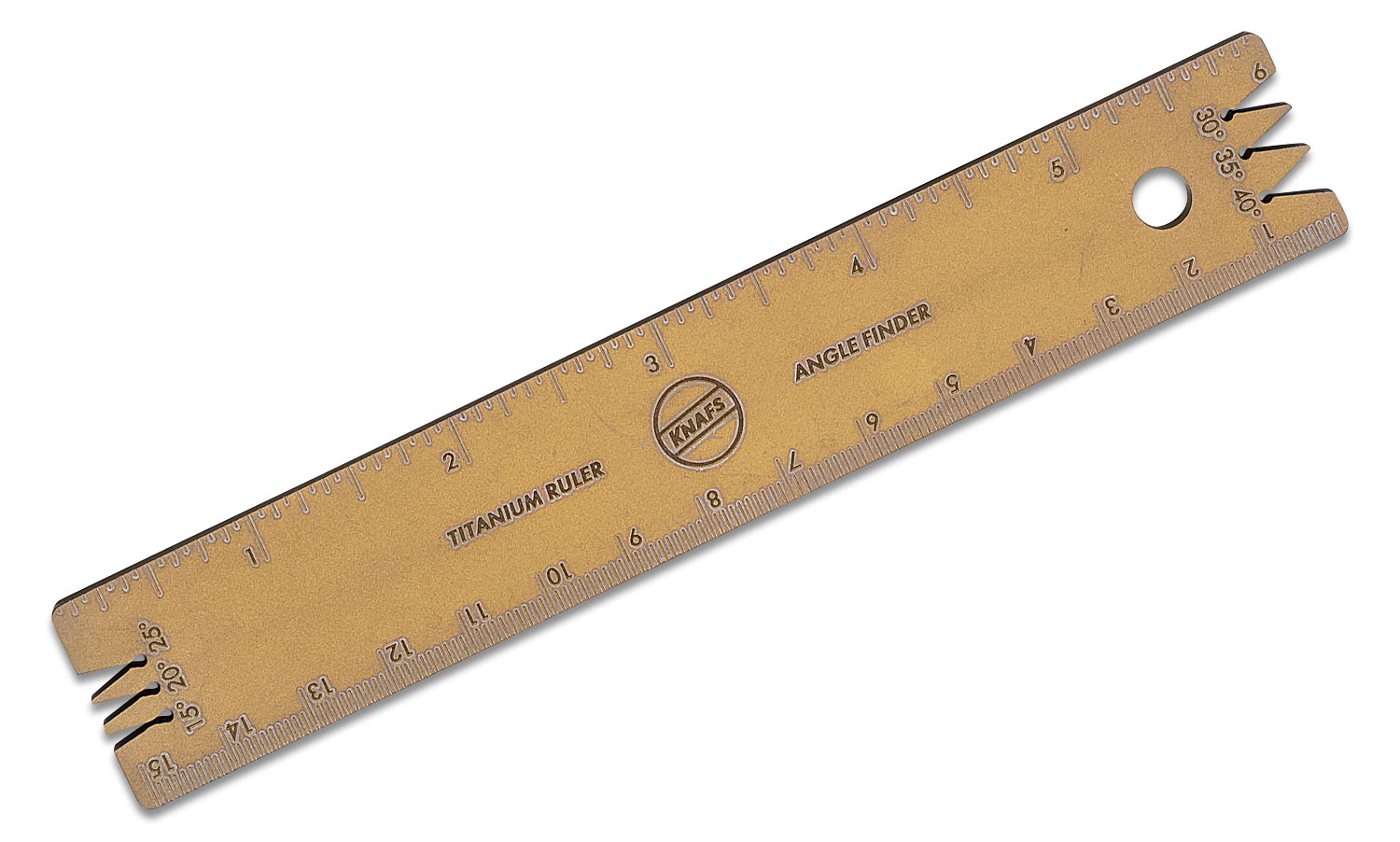 Knafs Co. Titanium Ruler and Knife Angle Finder, Bronze Anodized Finish ...