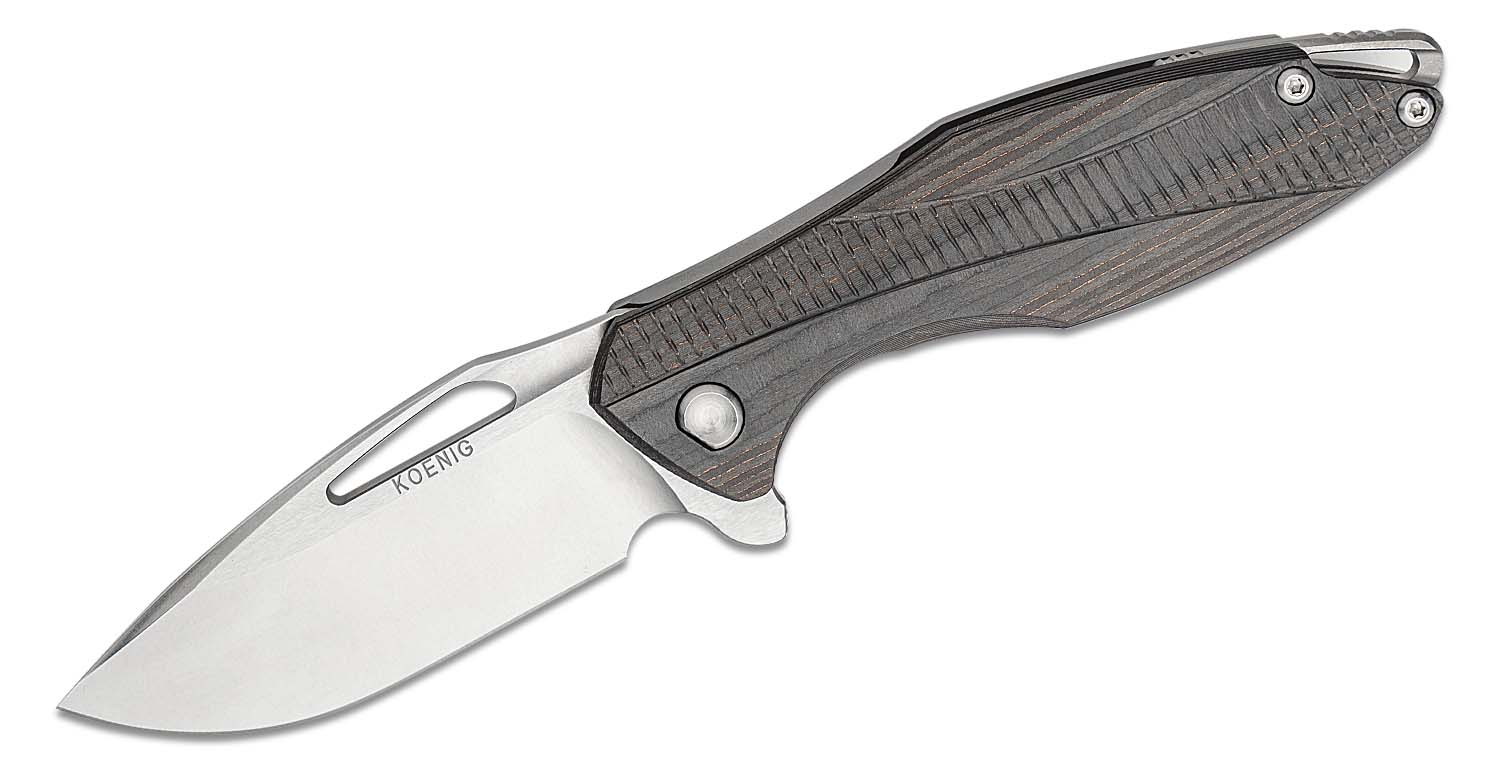 Koenig Knives Custom Arius Flipper Knife 3.5" 20CV Burnished Two-Tone ...