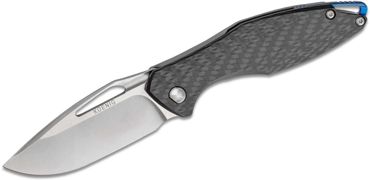 Koenig Knives Custom Arius Folding Knife 3.5" M390 Stonewashed Blade ...