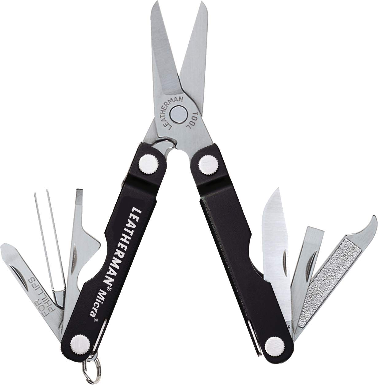Leatherman Micra Keychain Mini Multi-Tool, 2.5" Black Aluminum Handles ...