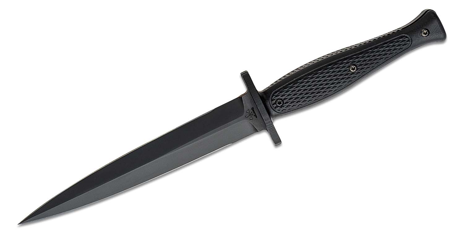 Les George Custom Raider Dagger Fixed Blade Knife 6.75" S35VN Black DLC ...