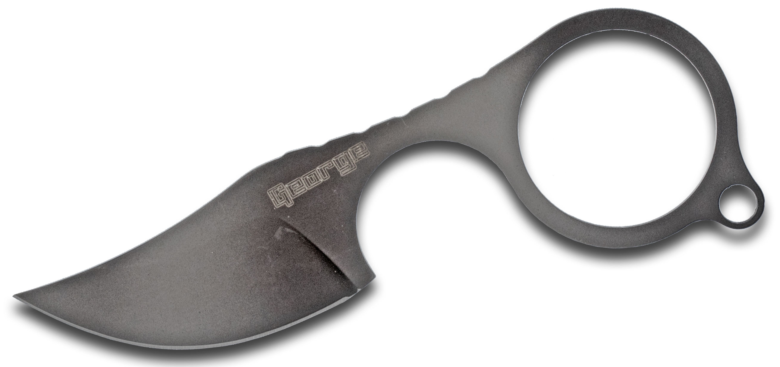 Les George Sabot Ring Knife Fixed 2" CTS-XHP Gray/Black Plain Blade ...