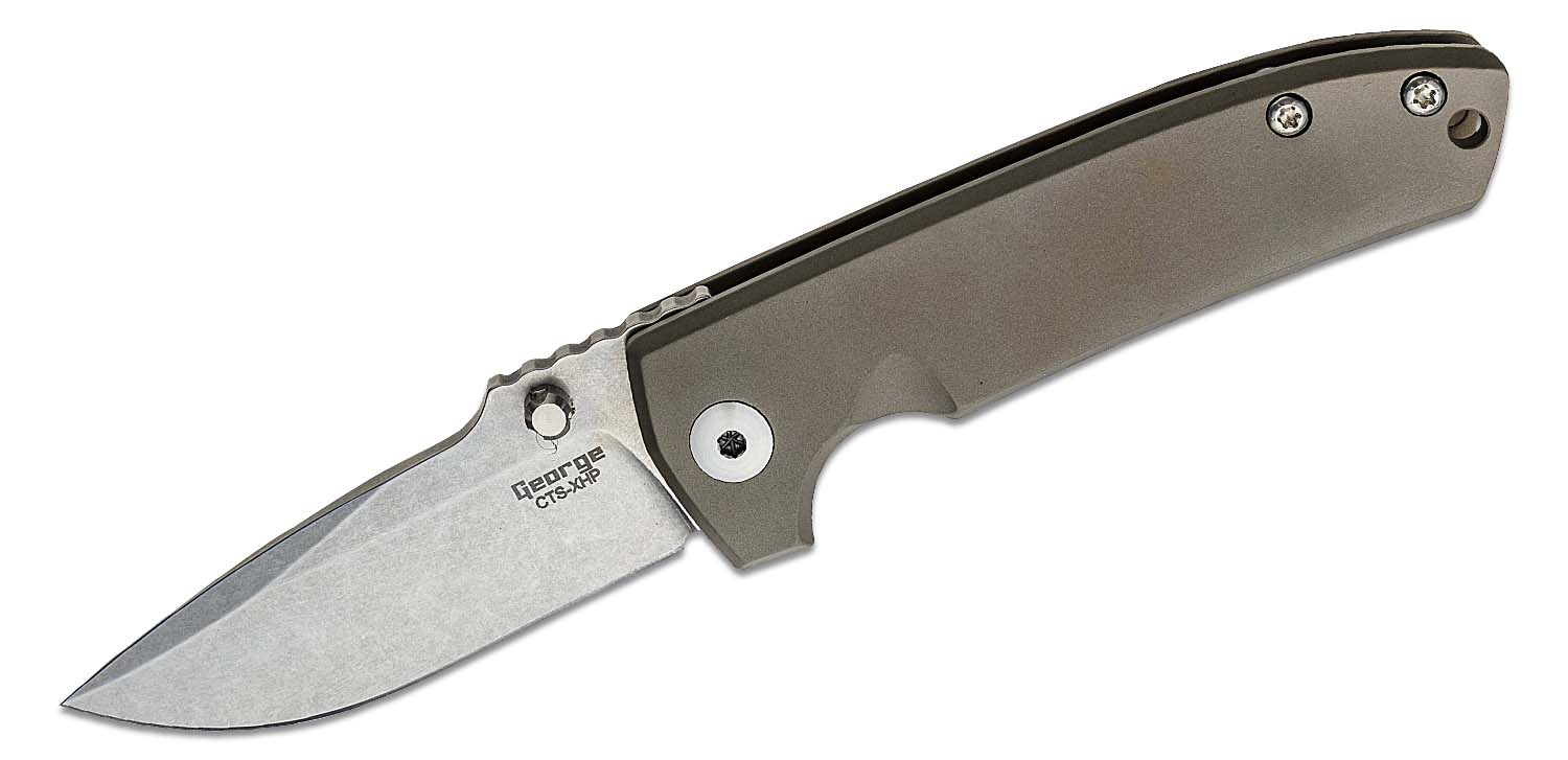 Les George VECP Mid-Tech Folding Knife 3.5" CTS-XHP Stonewashed Drop ...