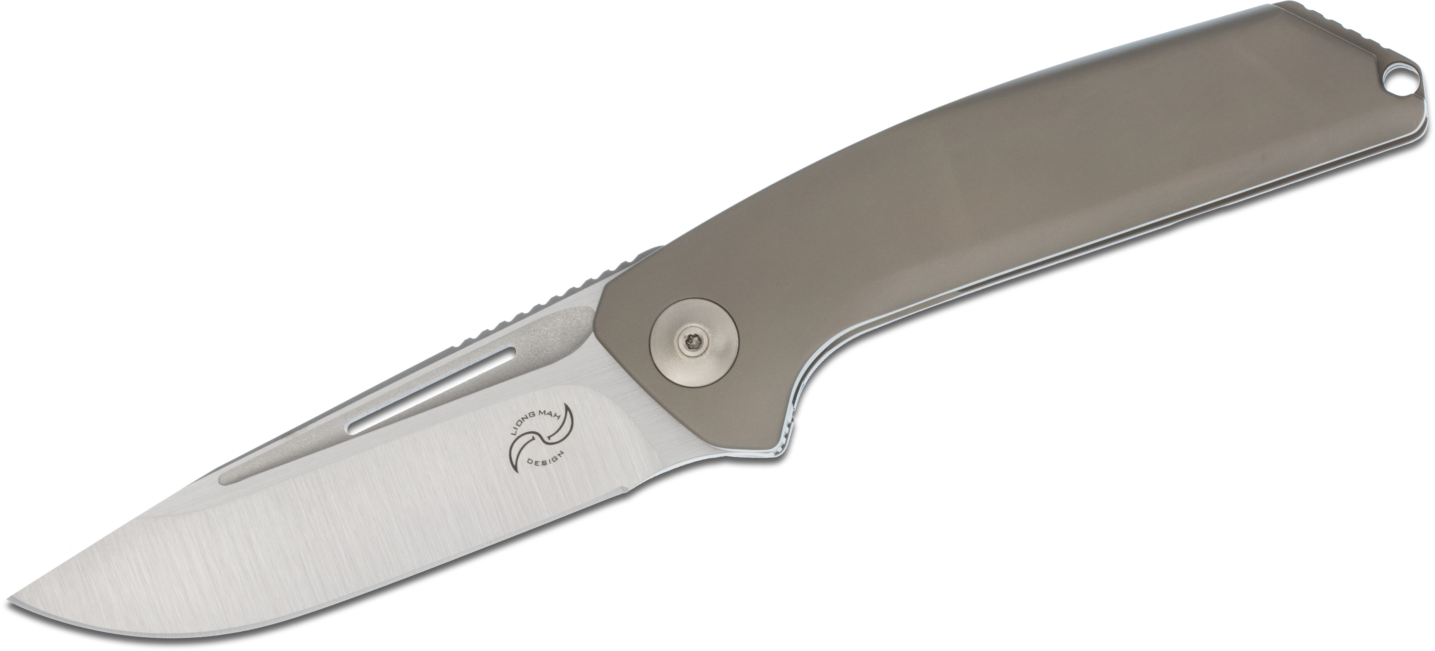 Liong Mah Designs Endeavour Flipper 3.75" S35VN Satin Blade, Contoured ...