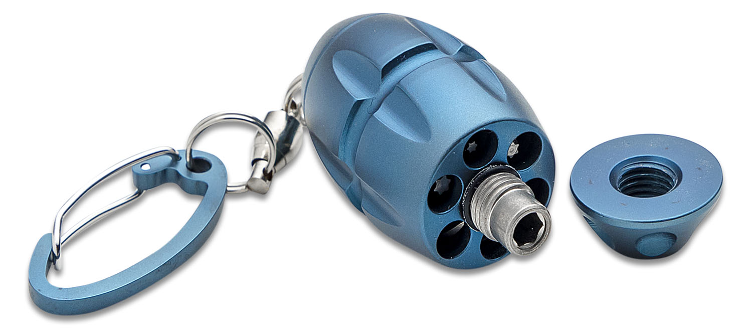 LionSteel Eggie Keychain Multi-Tool, Blue Titanium - KnifeCenter - EG-BL