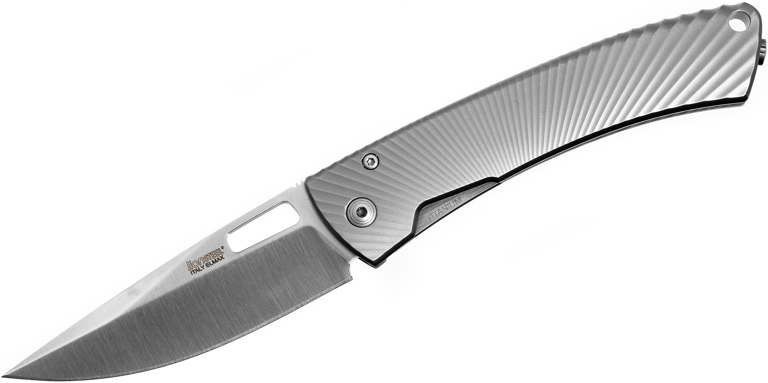 LionSteel TS1 TiSpine Folding Knife 3.35" M390 Blade, Matte Gray ...