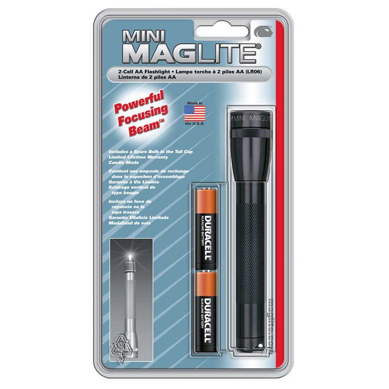 Maglite Minimag AA Flashlight - Black Body - KnifeCenter - M2A016 ...