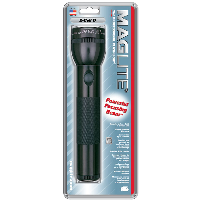Maglite 2 D Cell Flashlight - Black Body - KnifeCenter - S2D016 ...
